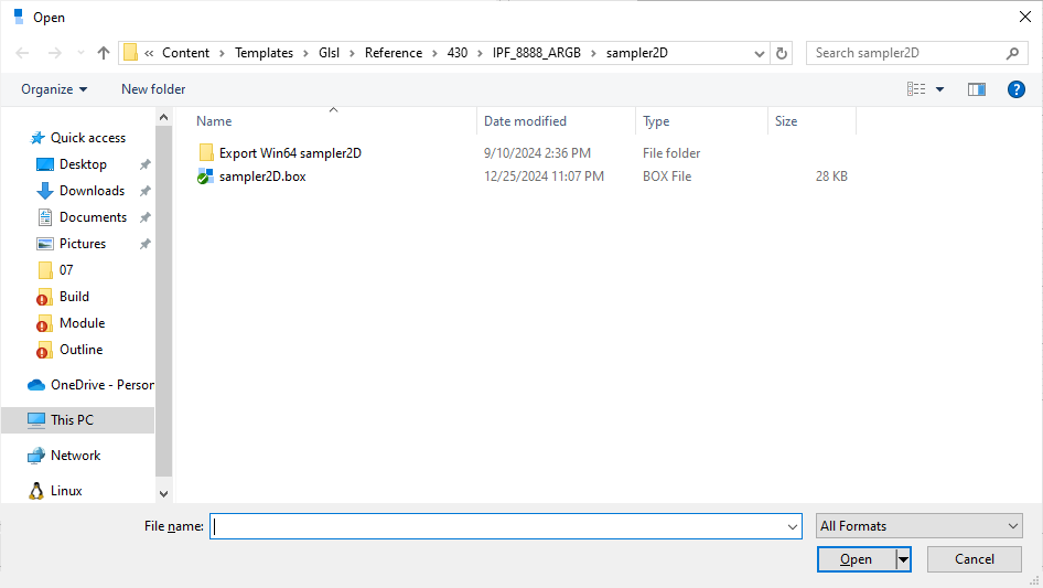 This is a picture of the file open dialog.